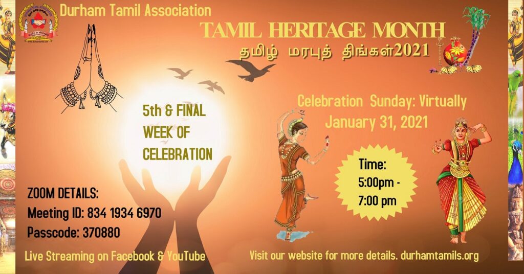 Durham Tamil Association - Tamil Heritage Month Celebrations - Toronto ...